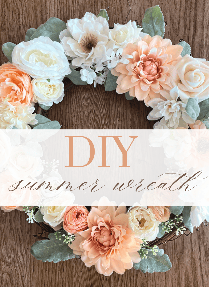 A Beautiful Floral DIY Summer Wreath For Front Door ~ Simple & Easy To ...