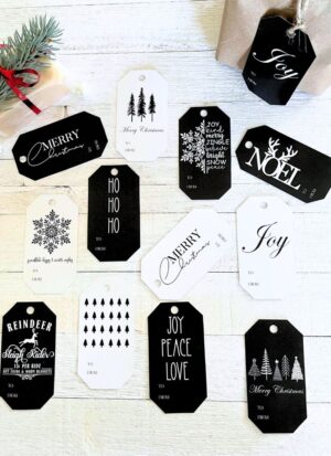 Free Printable Black And White Christmas Tags So Beautiful No One Will ...